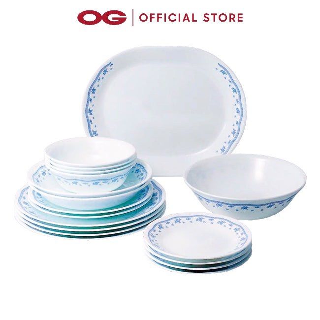Corelle 18Pc Dinner Set- Morning Blue (18-MB), Furniture & Home Living ...