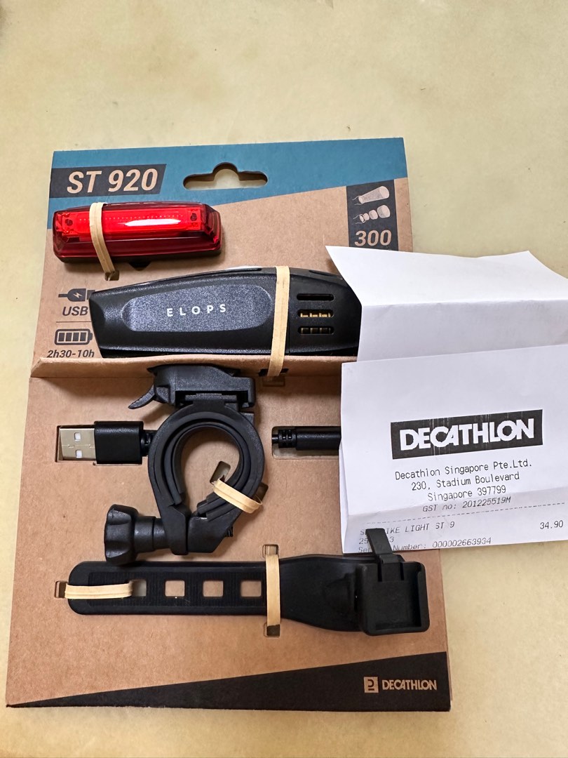 Decathlon ST 920. Front rear light bundle., Sports Equipment, Bicycles ...