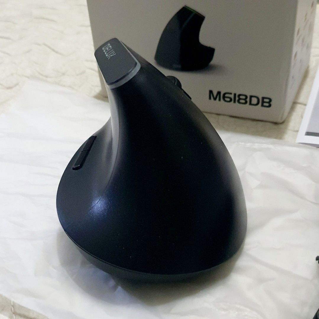 Delux Ergonomic Vertical Mouse Silent Mouse Wireless Bluetooth Mouse Type C Rechargeable RGB ...