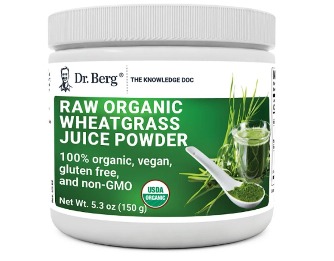 Dr. Berg Organic Raw Wheatgrass Juice Powder Cold-Pressed Made With ...