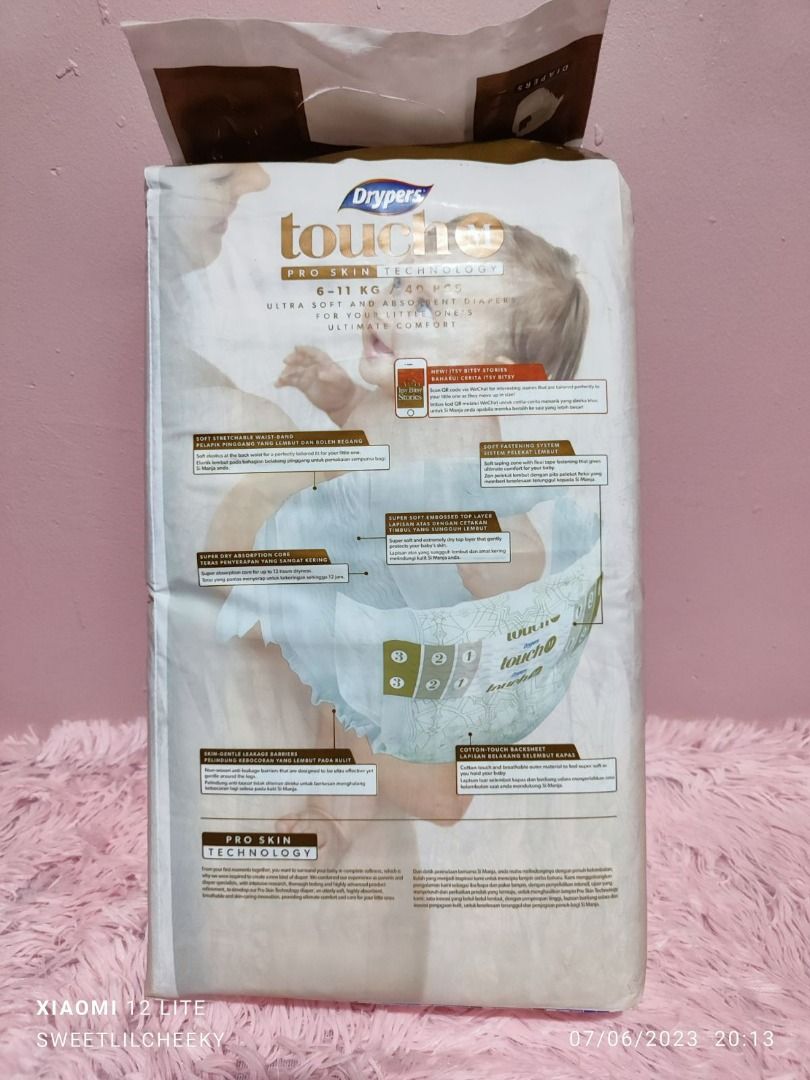 Drypers Touch Pro Skin Technology Diapers | Premium Diaper | Medium ...