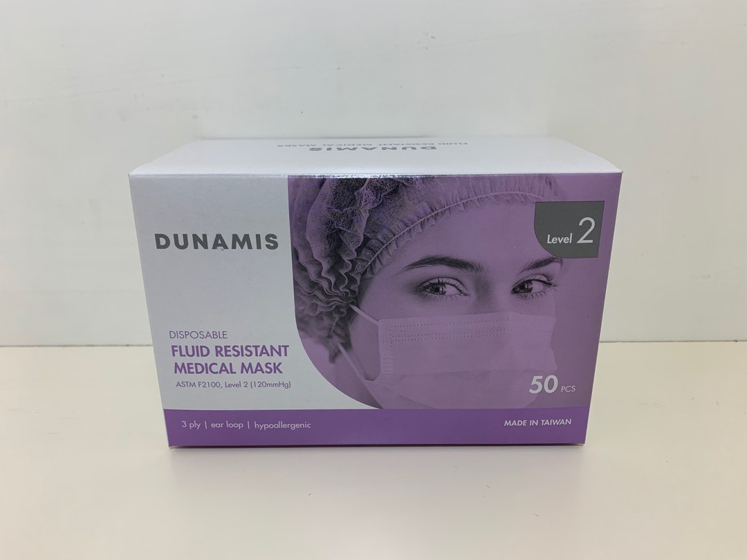 DUNAMIS DISPOSABLE FLUID RESISTANT MEDICAL MASK, Health & Nutrition ...