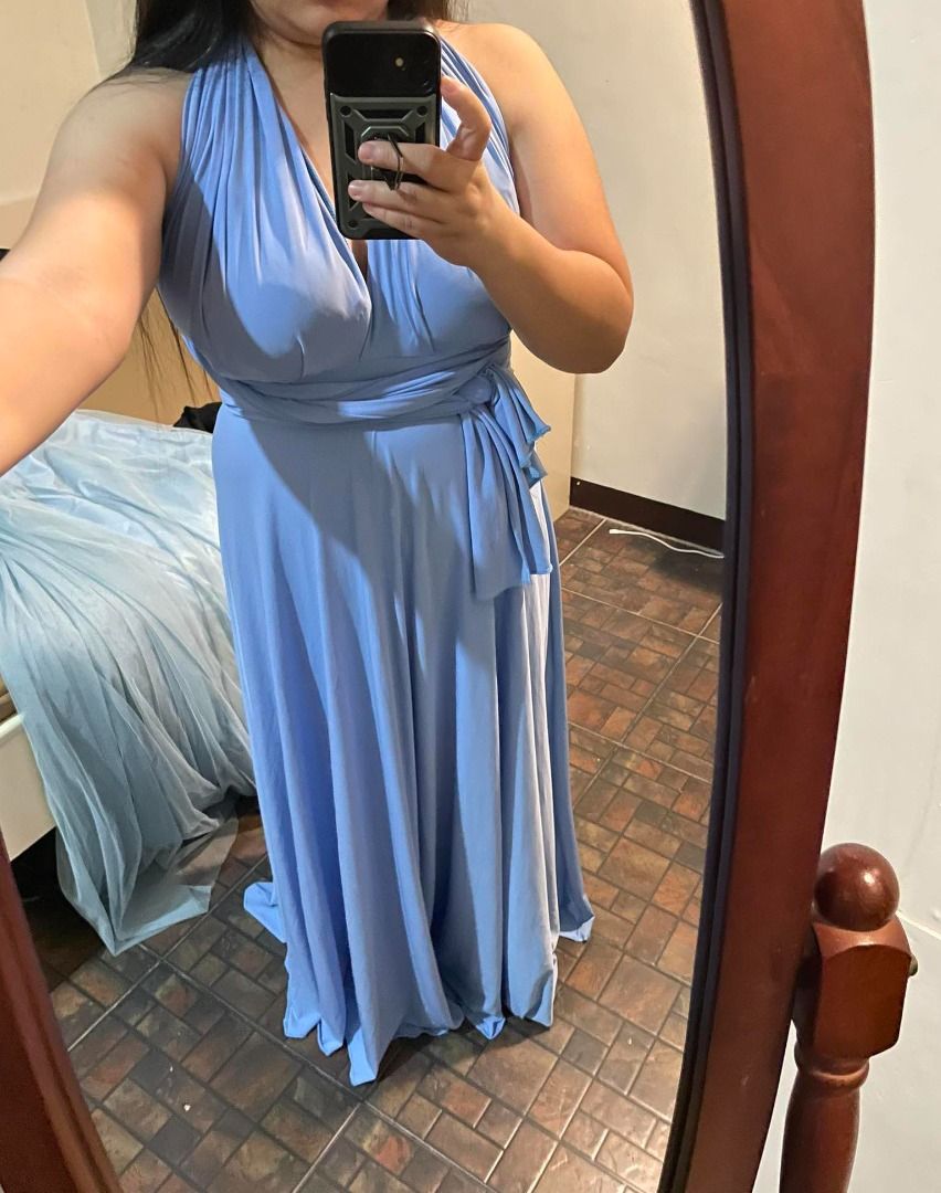 Dusty Blue Infinity Gown with free second infinity gown (different ...