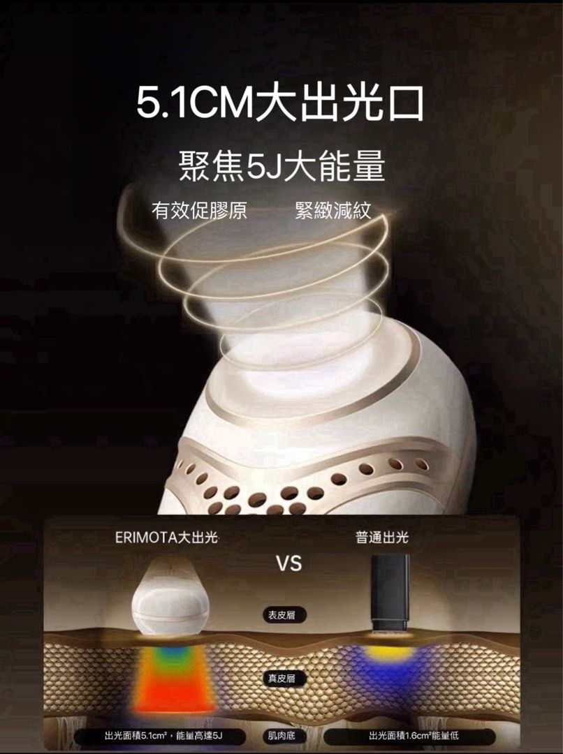 erimota牛奶光 黑金光美容儀 家用複合緊緻提升嫩膚儀亮膚色淡斑（一年保養）, 美容＆個人護理, 健康及美容 - 皮膚護理, 面部 ...