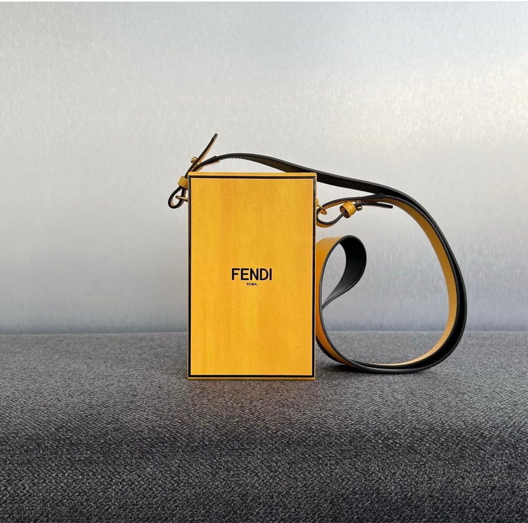 Fendi Box Bag Lambskin Yellow, Luxury, Bags & Wallets on Carousell