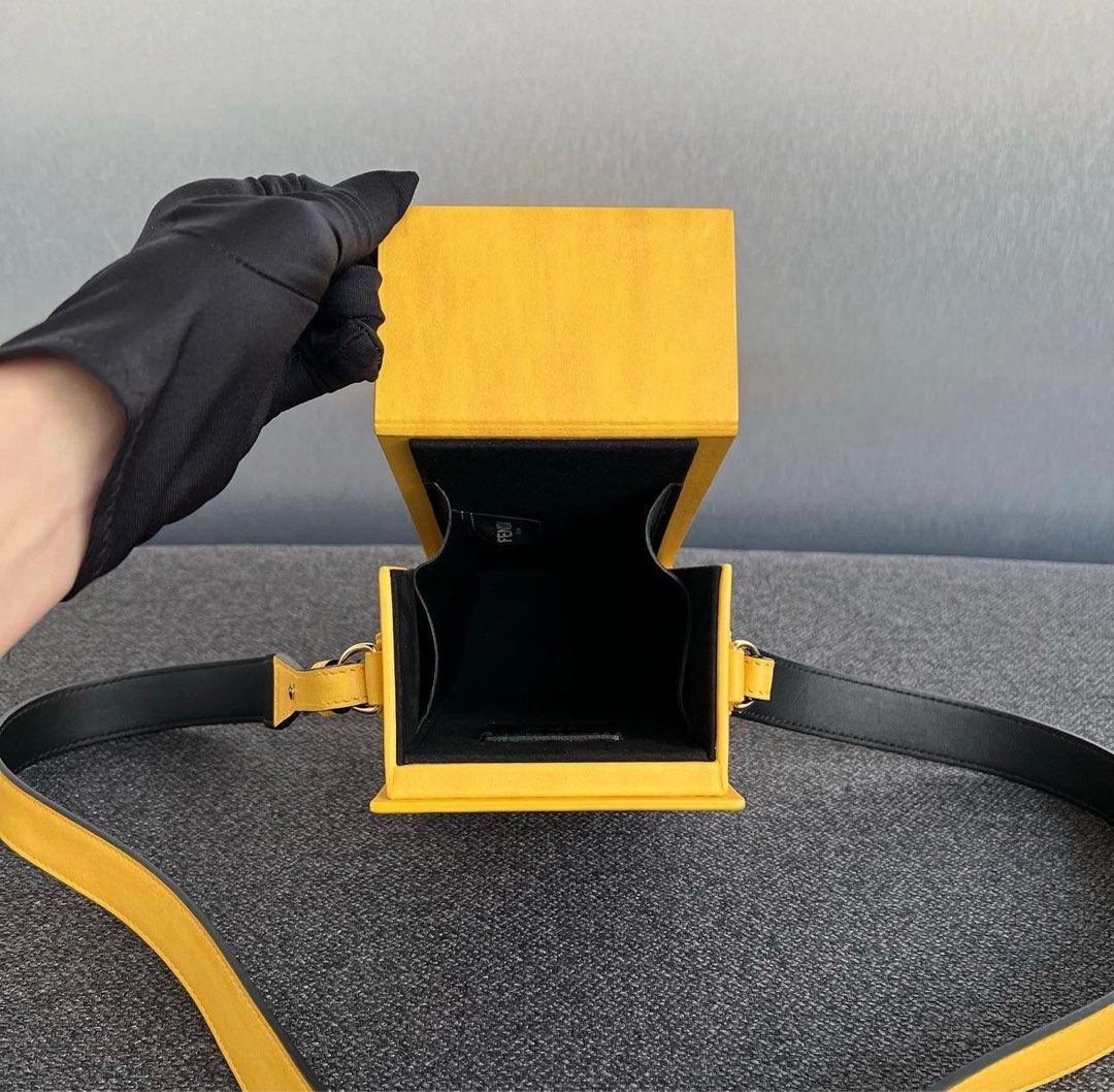 Fendi Box Bag Lambskin Yellow, Luxury, Bags & Wallets on Carousell