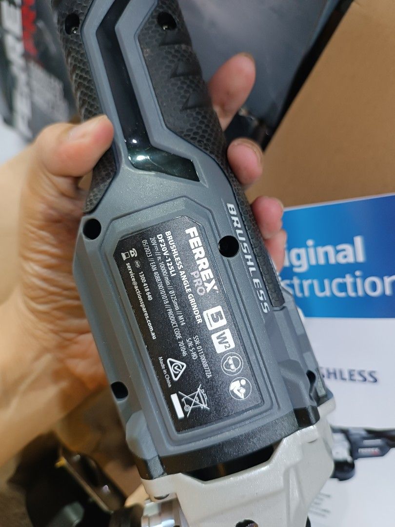 Ferrex Pro Cordless Brushless Angle Grinder Skin Only, Furniture & Home ...