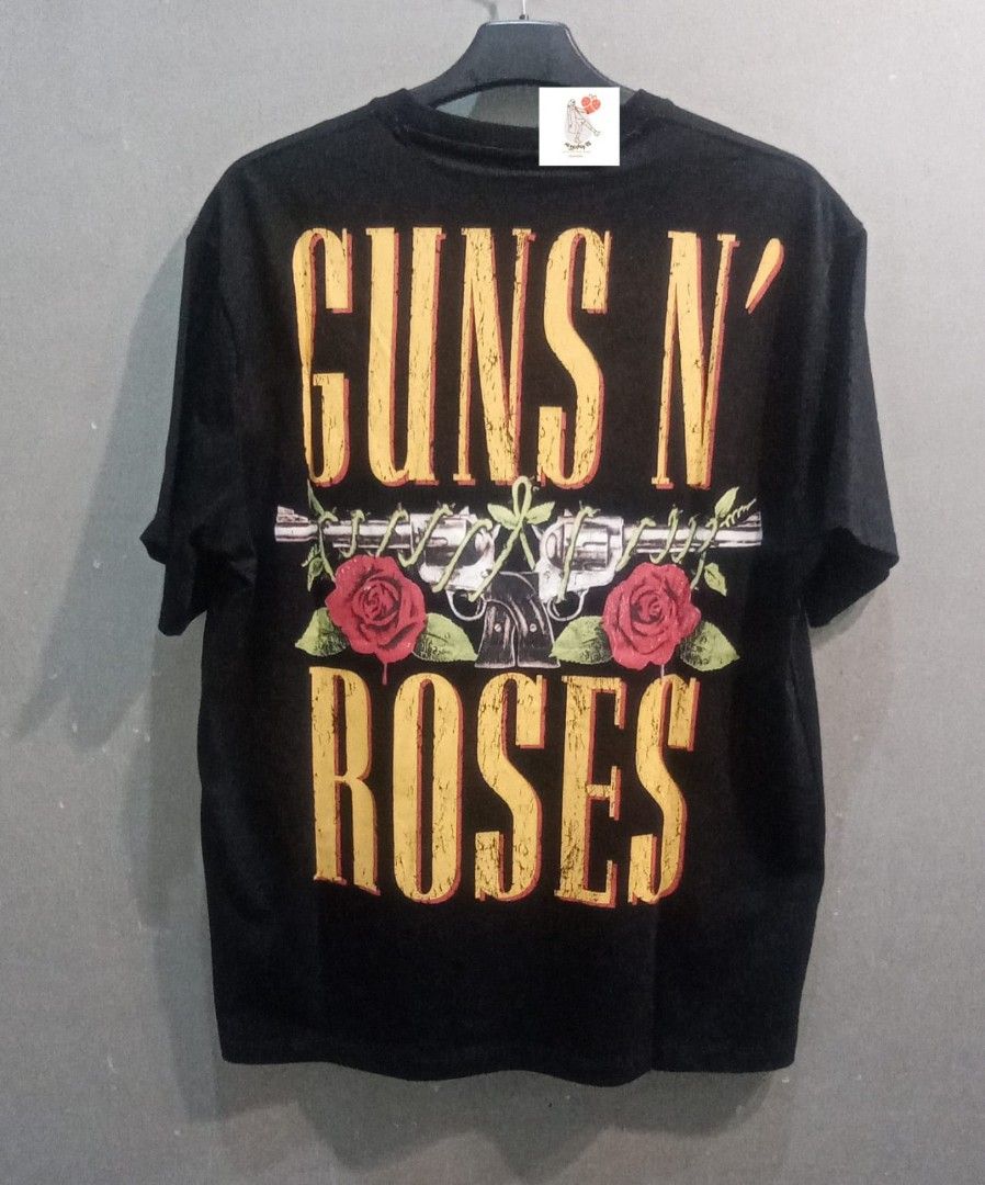 GNR x P&B BLACK TSHIRT, Fesyen Pria, Pakaian , Atasan di Carousell