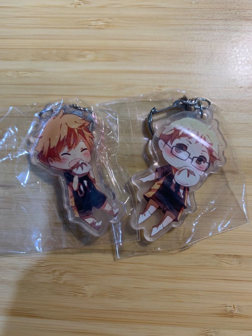 Haikyuu acrylic keychains (hinata, tsukishima), Hobbies & Toys ...