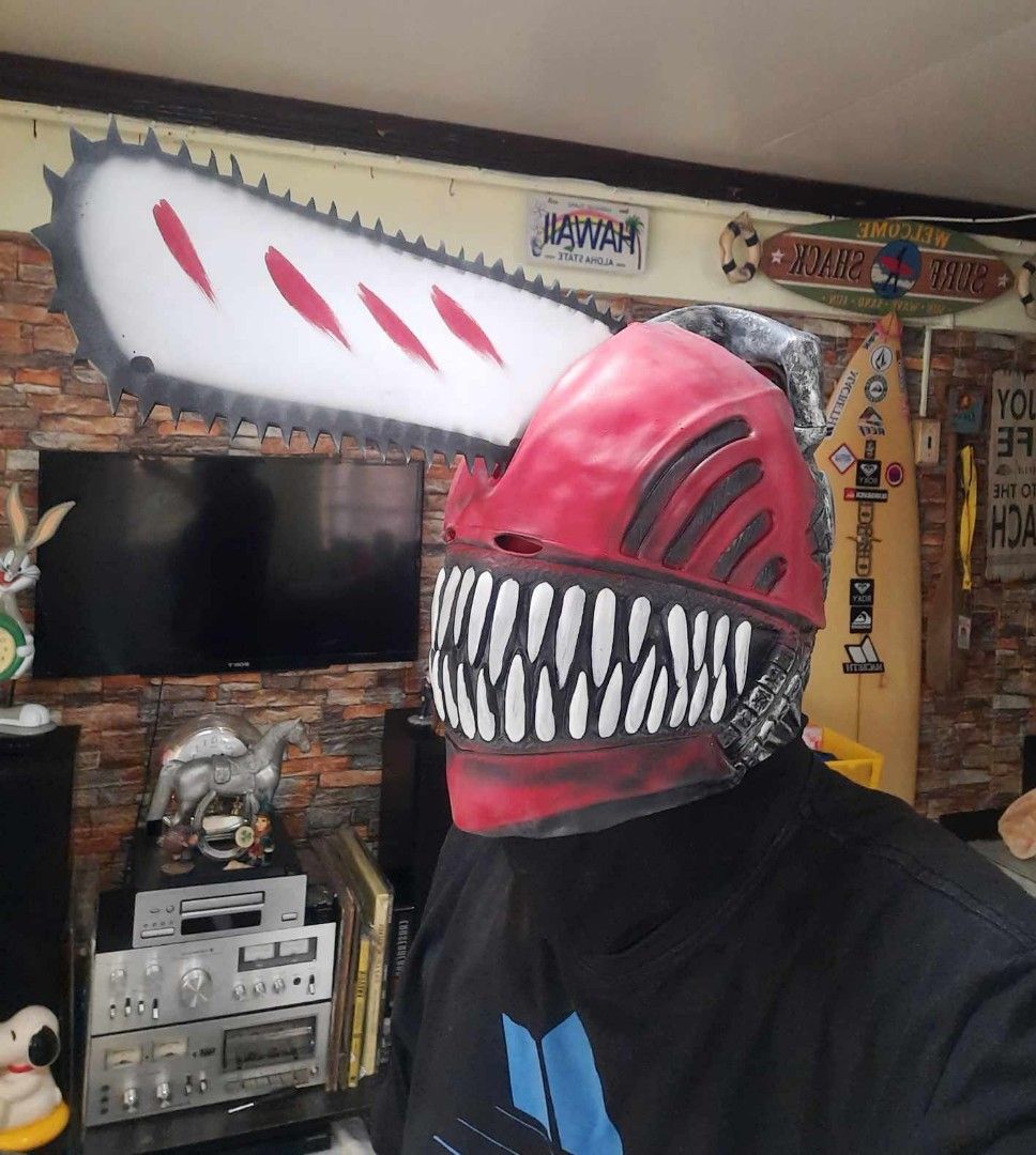 Halloween Mask Chainsaw Man Mask, Hobbies & Toys, Toys & Games on Carousell