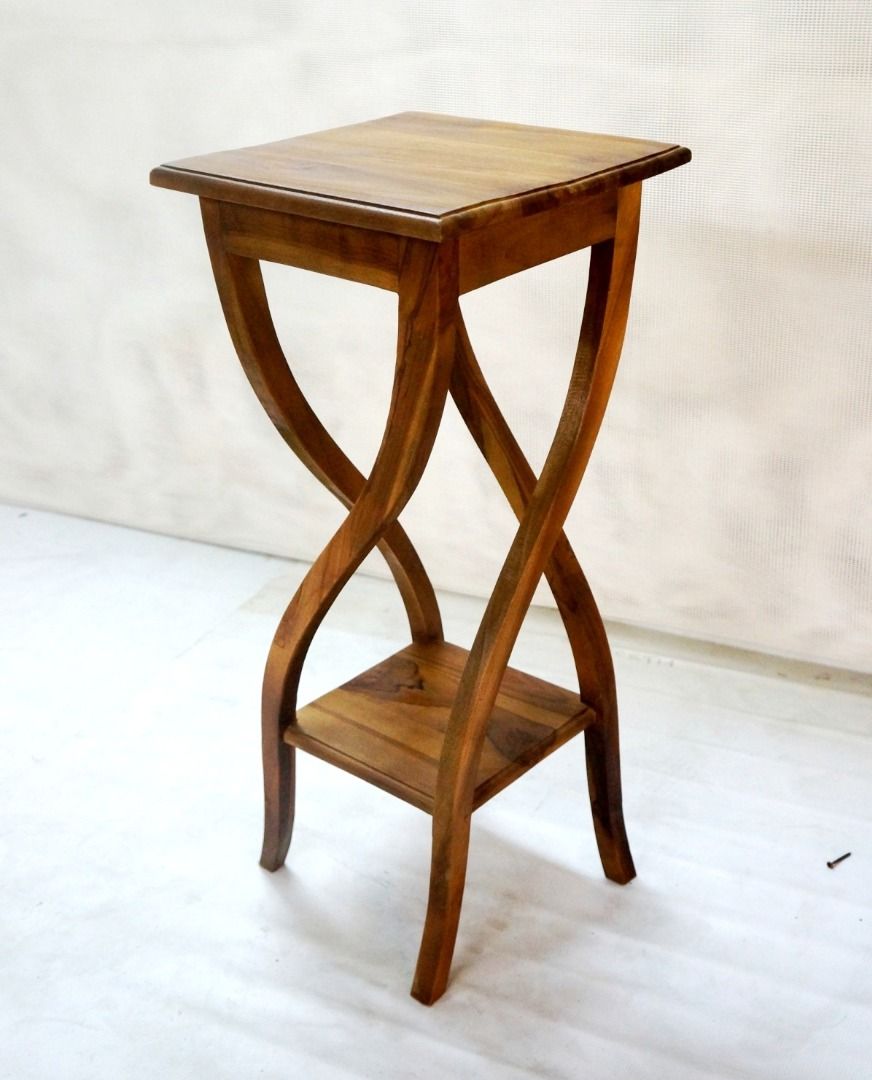 Handcrafted Solid Teak Wood Square Accent Stand Furniture, Furniture ...