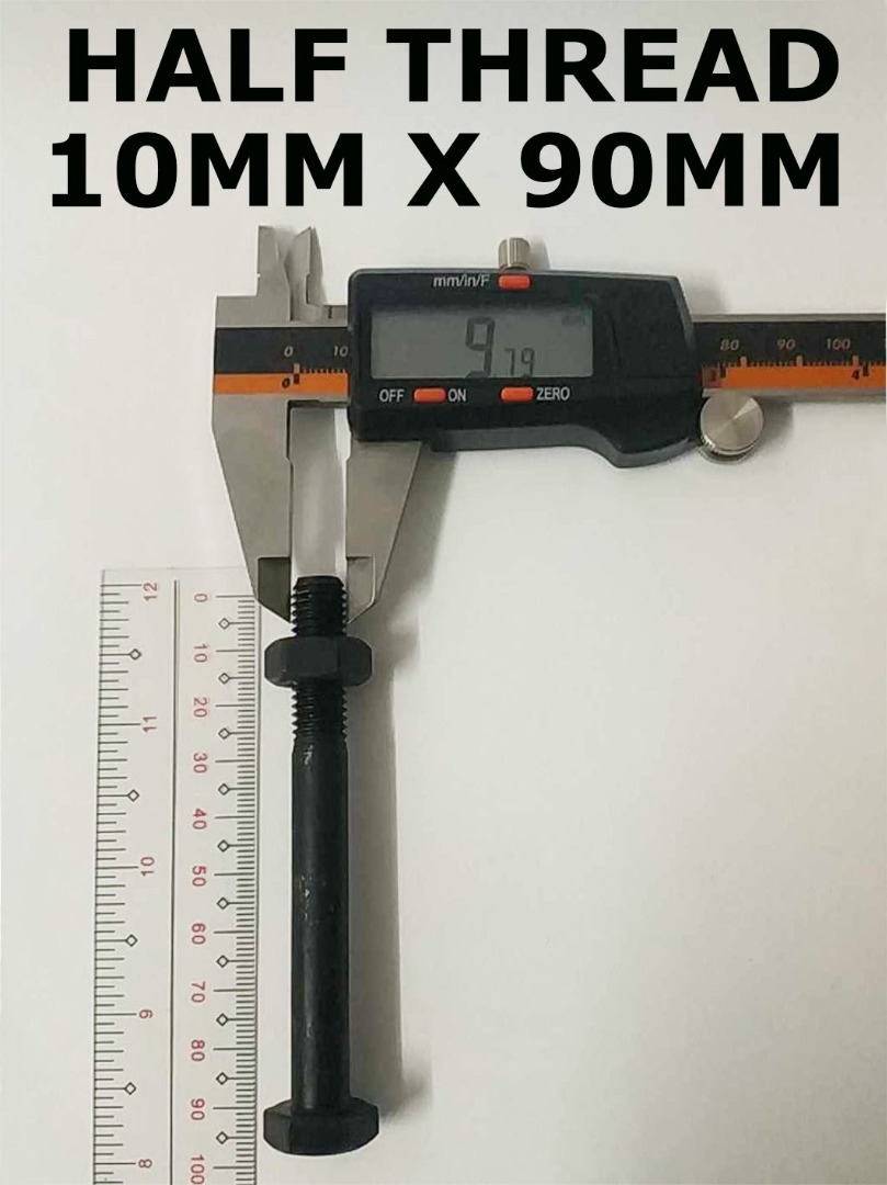 HT BOLT 10MM X 90MM WITH 1 PIECE NUT HALF THREAD ...