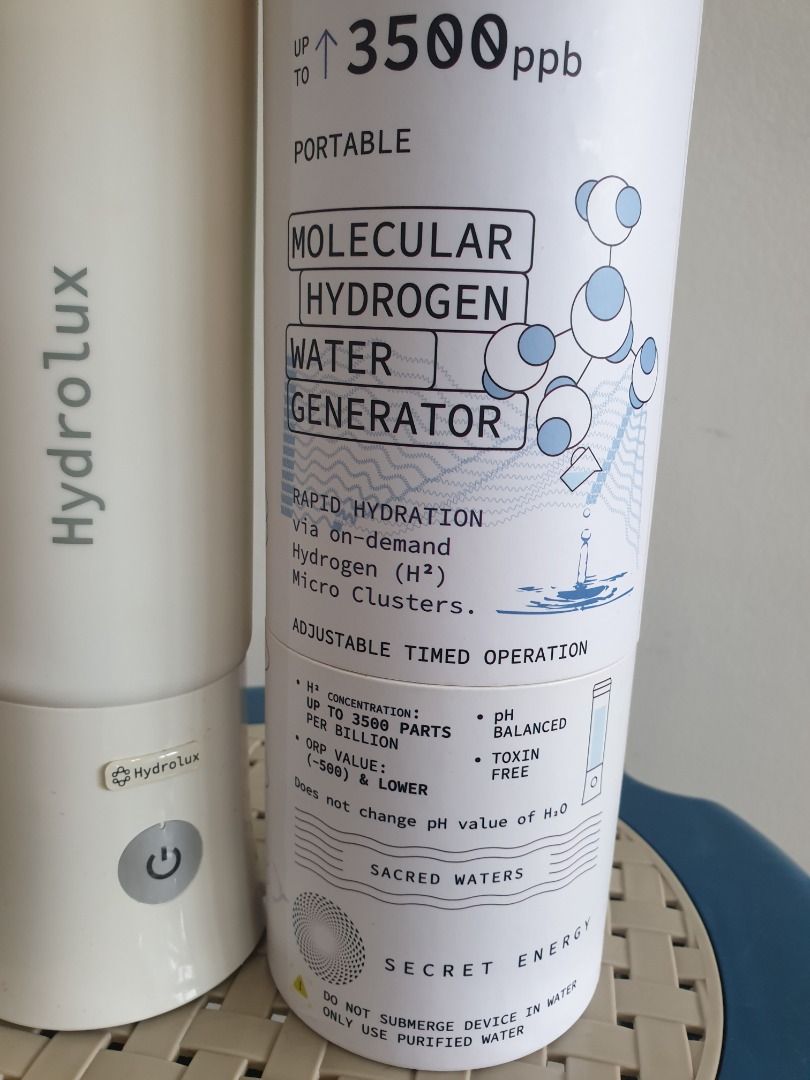 Hydrolux Portable Molecular Hydrogen Water Generator (up to 3500 ppb of ...