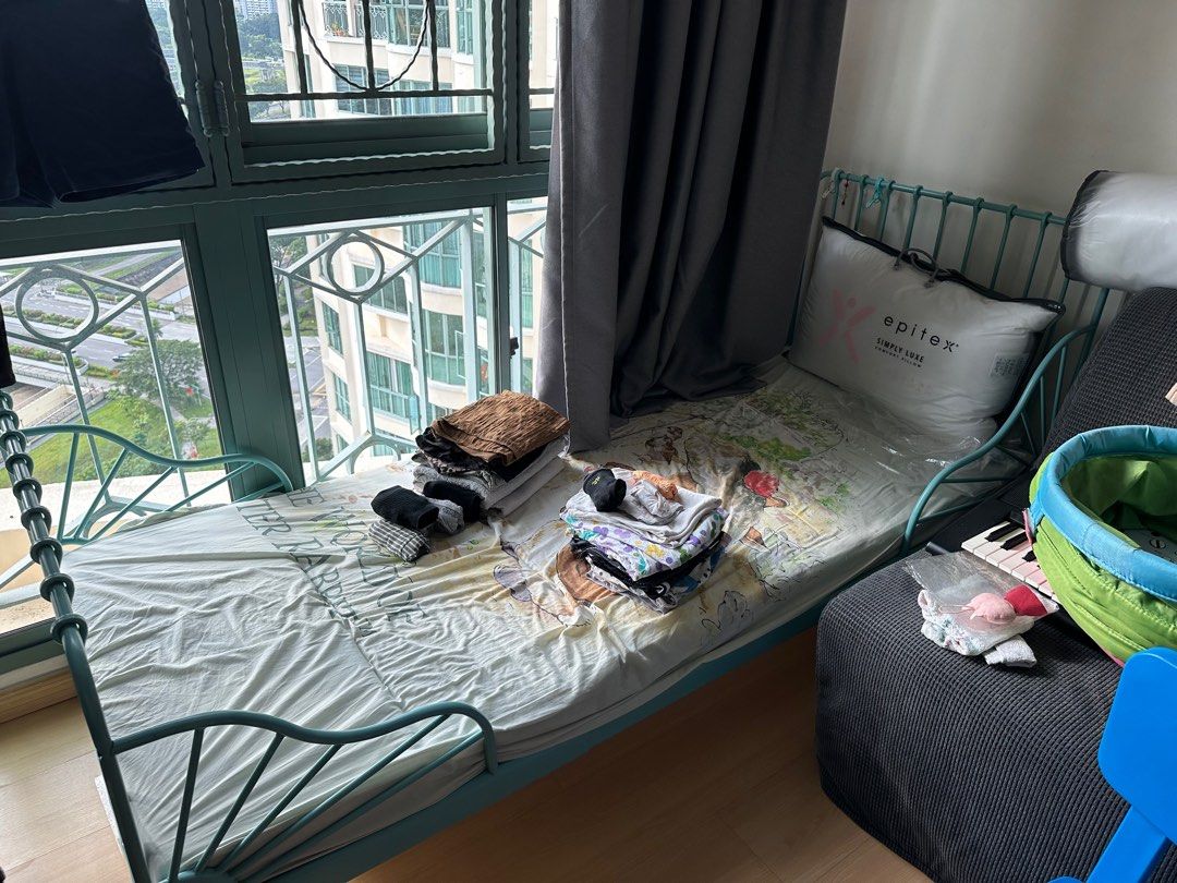 IKEA kids bed frame with mattress (adjustable bed frame), Babies & Kids ...