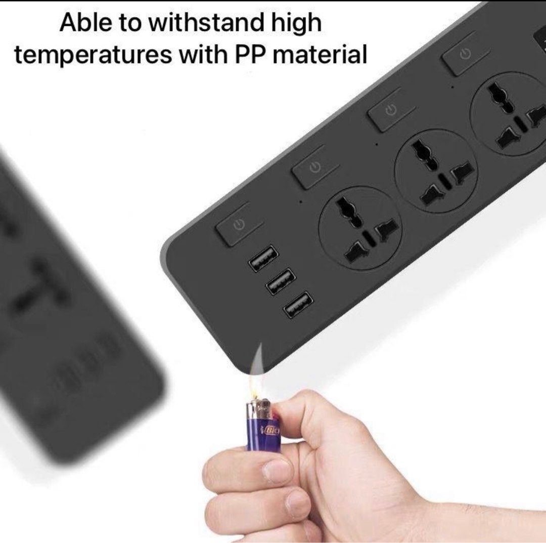 IQ Power Tb-T14 2.1A 2 Meter Flame Retardant Power Socket with 3 Usb ...