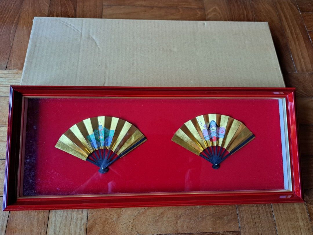 JAPANESE FAN ART DESK/WALL MOUNTED FRAME!, Furniture & Home Living ...