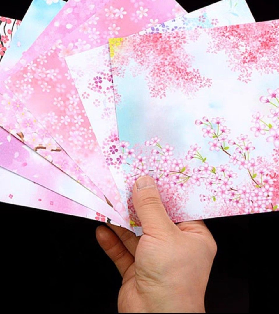 Japanese Origami Art and Craft Paper with Double Side Floral Print ...