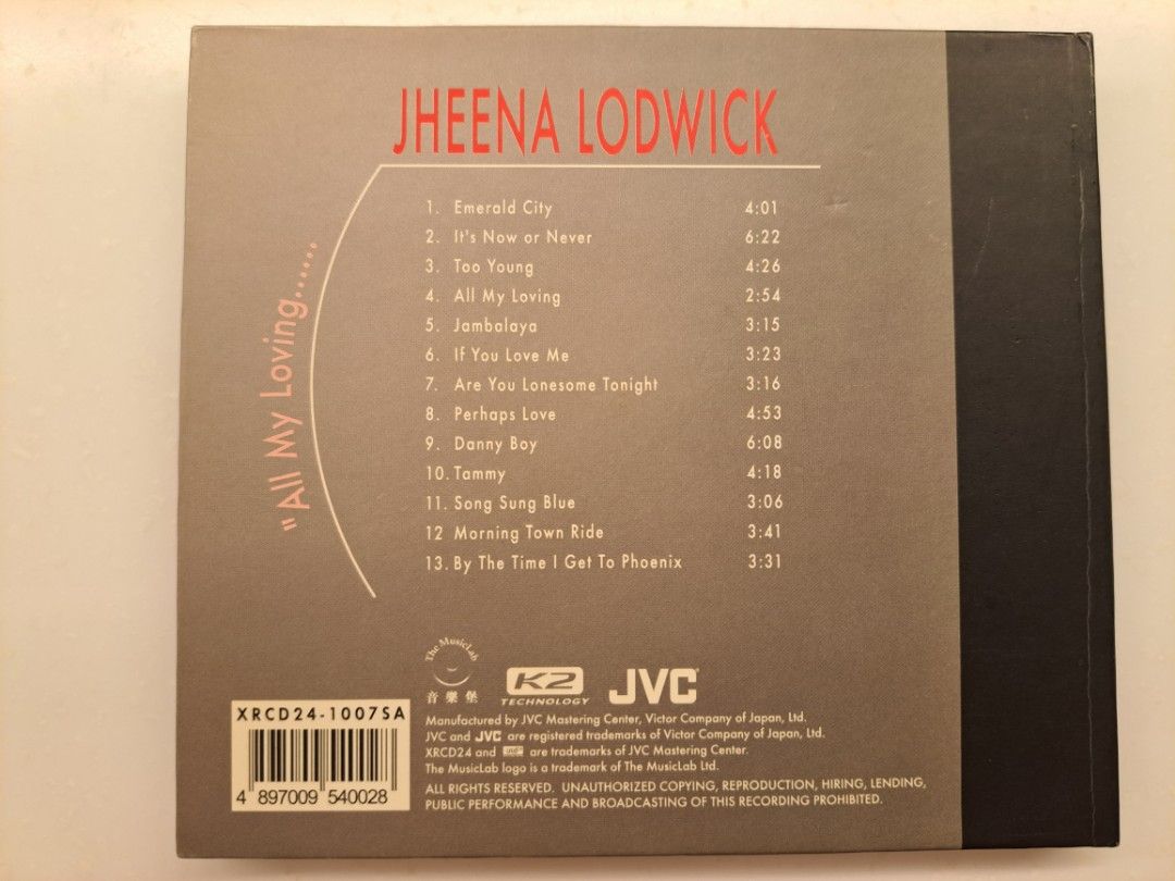 JVC XRCD24: Jheena Lodwick - All My Loving.... ....Asia Premier XRCD24 ...