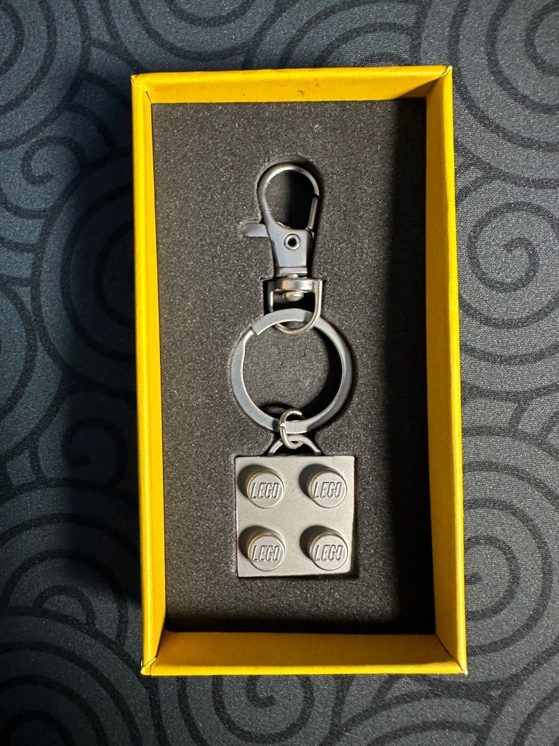 Lego 90 Years Of Play Metal Keychain Brand New 2x2 Silver Brick Super ...