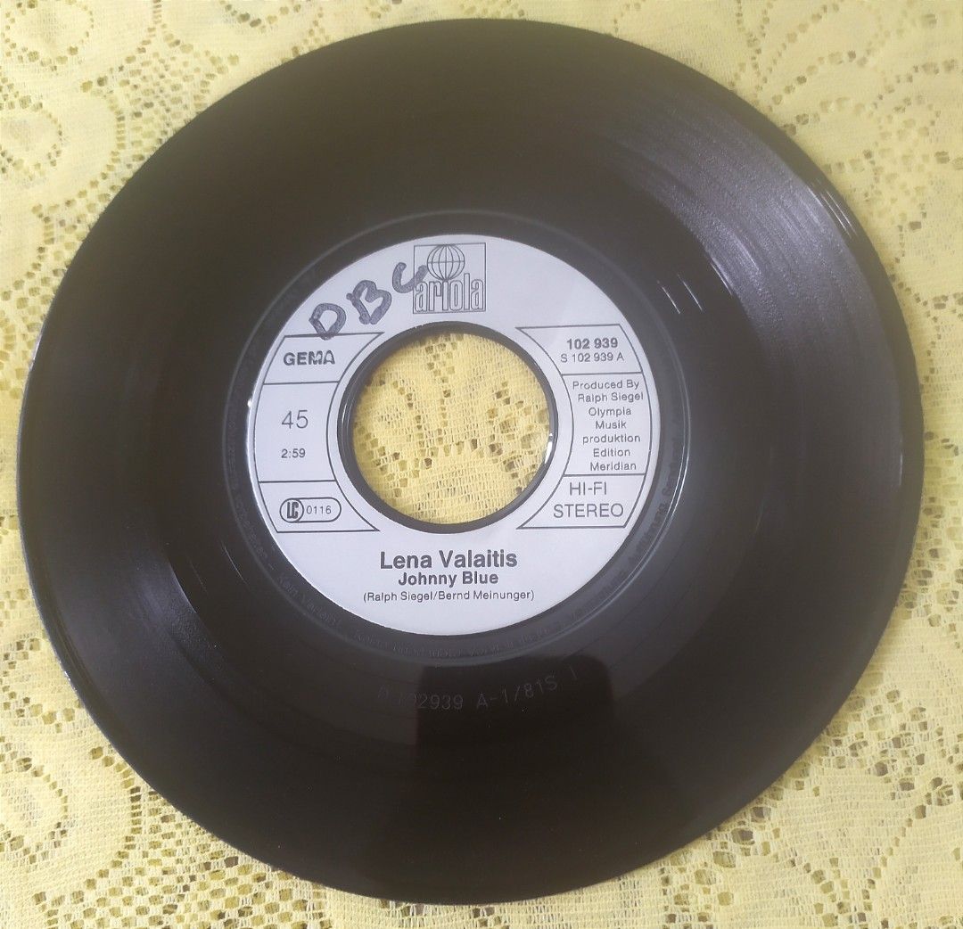 Lena Valaitis - Johnny Blue (7" single) VINYL PLAKA, Hobbies & Toys ...