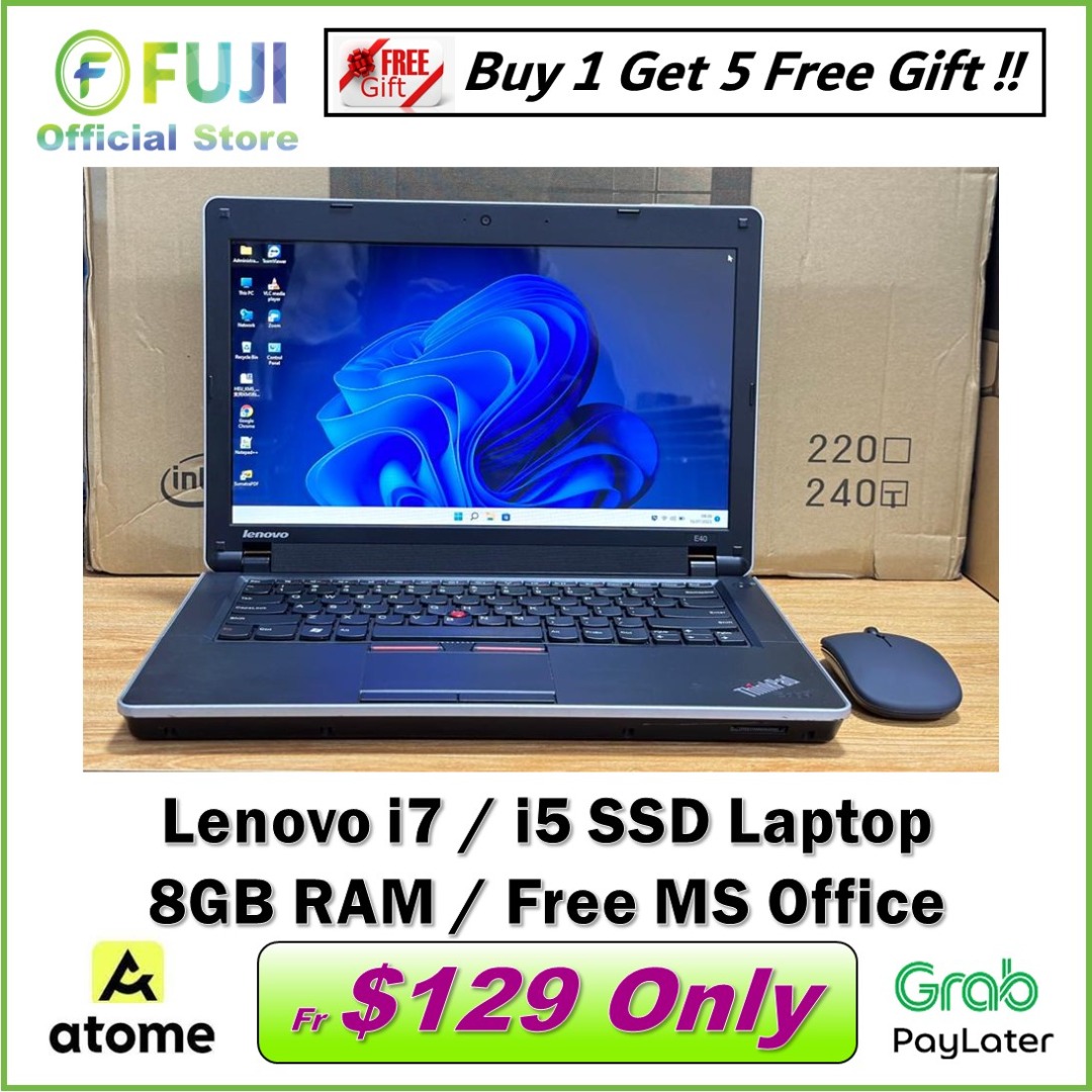 Lenovo 14 Inch i7 SSD Laptop - 8GB RAM +128GB SSD - Windows 11 + Free ...