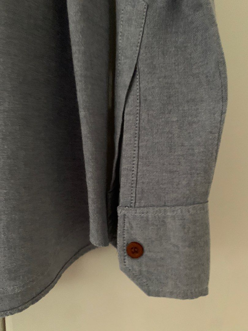 Light Grey Collared Shirt with Pocket, Men's Fashion, Tops & Sets ...