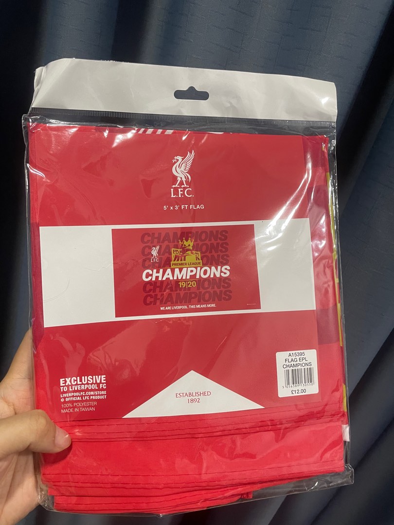 Liverpool fc LFC champions flag bendera, Hobbies & Toys, Collectibles ...