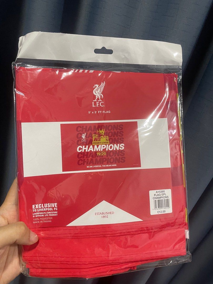 Liverpool fc LFC champions flag bendera, Hobbies & Toys, Collectibles ...