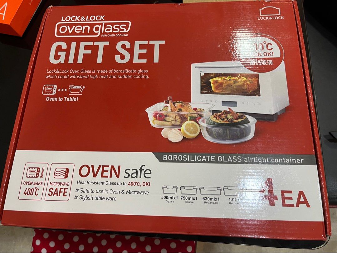 Lock & Lock Oven Glass Gift Set - 16 pcs, Furniture & Home Living ...