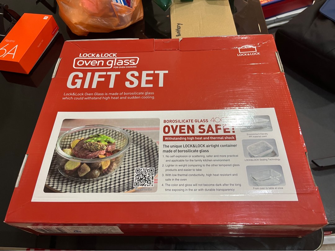 Lock & Lock Oven Glass Gift Set - 16 pcs, Furniture & Home Living ...