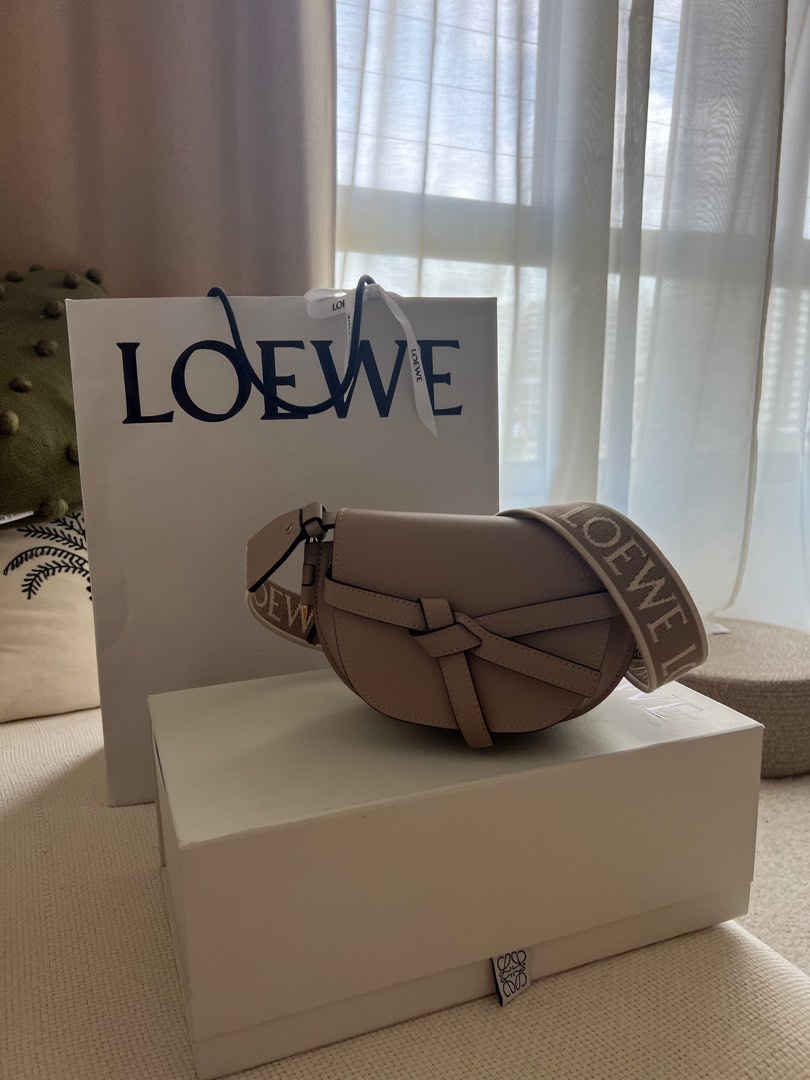 Loewe mini gate dual bag in sand, Luxury, Bags & Wallets on Carousell