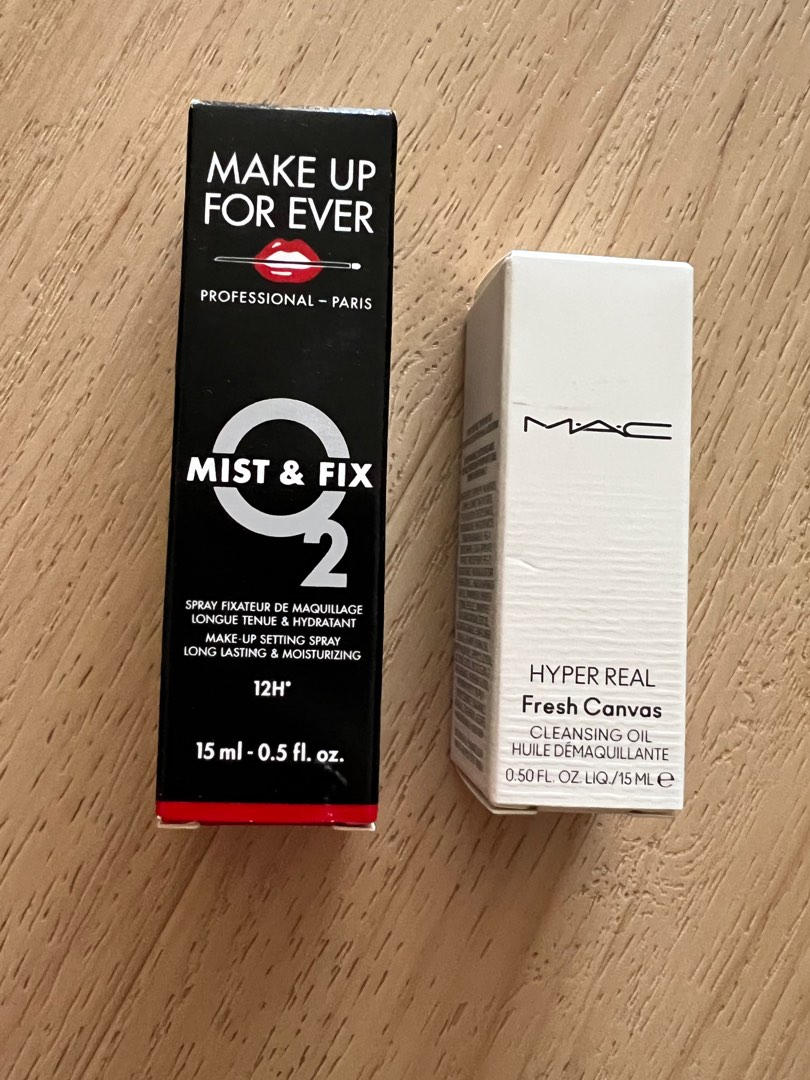 MAC cleansing oil and Make Up Forever setting spray, Beauty & Personal Care, Face, Makeup on ...