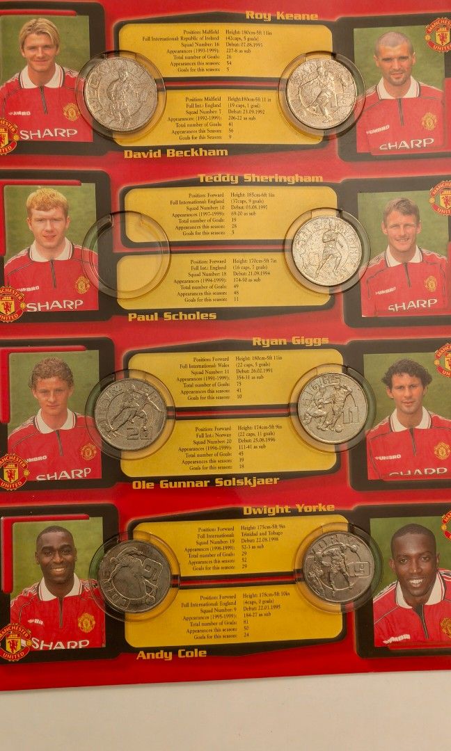Manchester United treble commemorative Coins, Hobbies & Toys ...