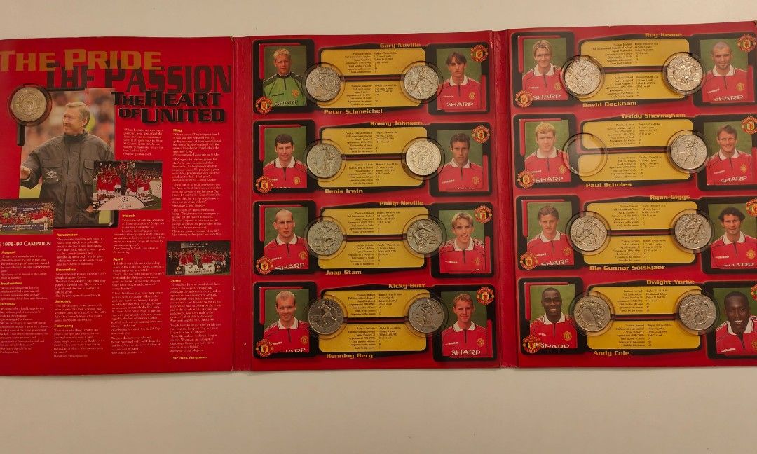 Manchester United treble commemorative Coins, Hobbies & Toys ...