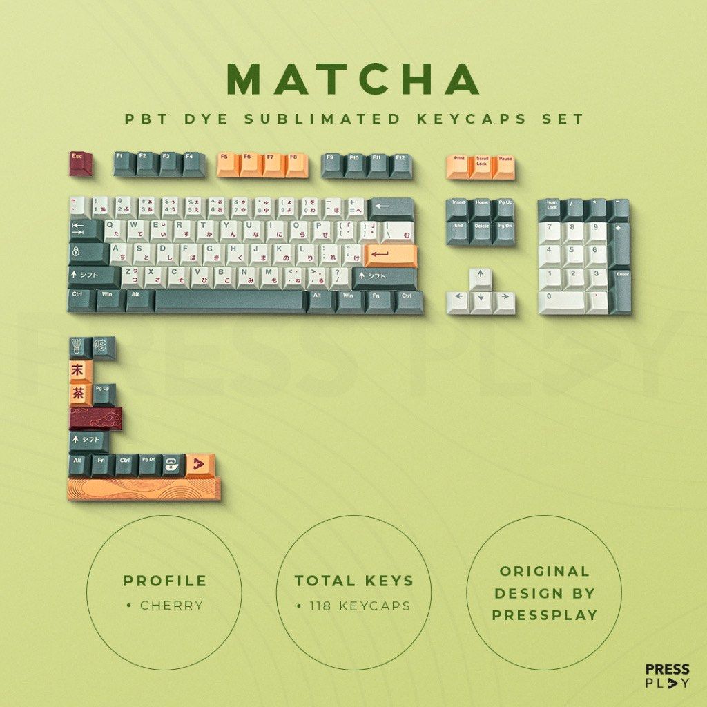 MATCHA PBT Dye sub keycaps (until 25 sep 2023), Computers & Tech, Parts ...