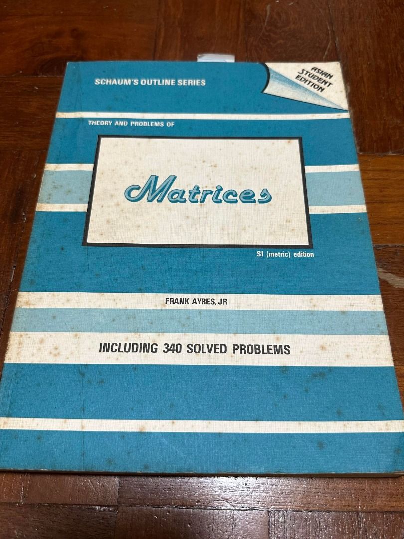 Matrices, Frank Ayres, JR, Hobbies & Toys, Books & Magazines, Textbooks ...