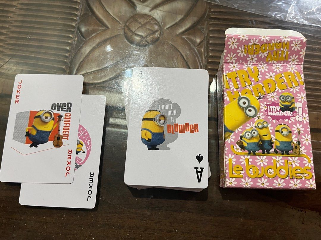 Minion playing cards, Hobbies & Toys, Toys & Games on Carousell