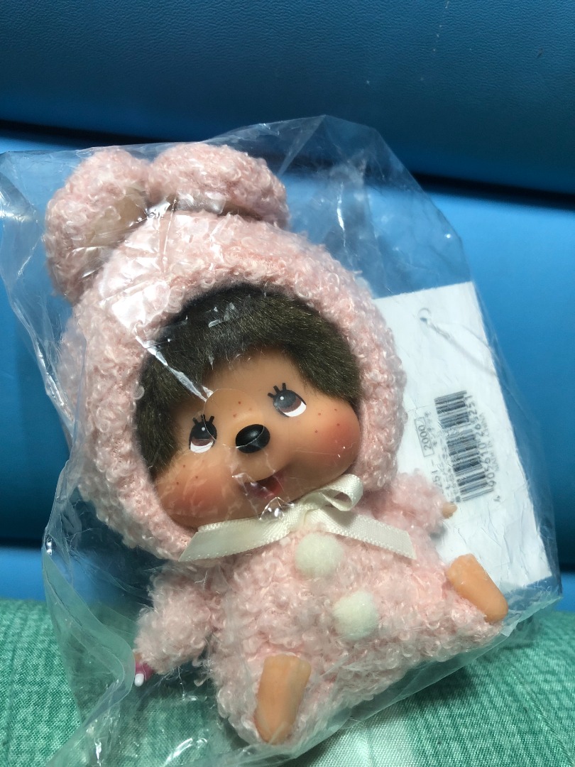 夢奇奇 Monchhichi Poodie Plush Bunny Big Head SS Keychain Mascot 265251 ...
