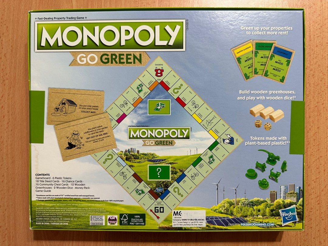 Monopoly: Go Green Edition, Hobbies & Toys, Toys & Games on Carousell