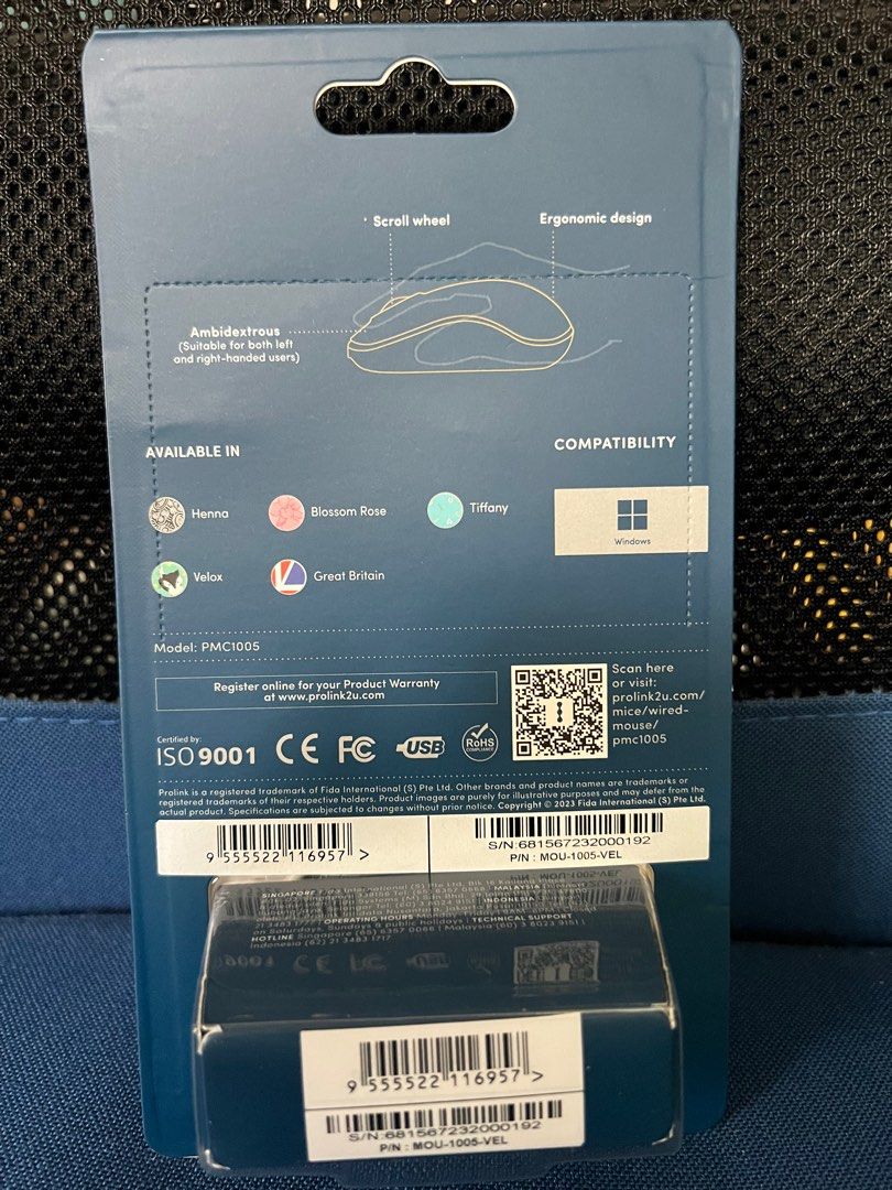 Prolink Optical Dark Blue Wireless mouse. Ergonomic Design. PMW 5010 ...