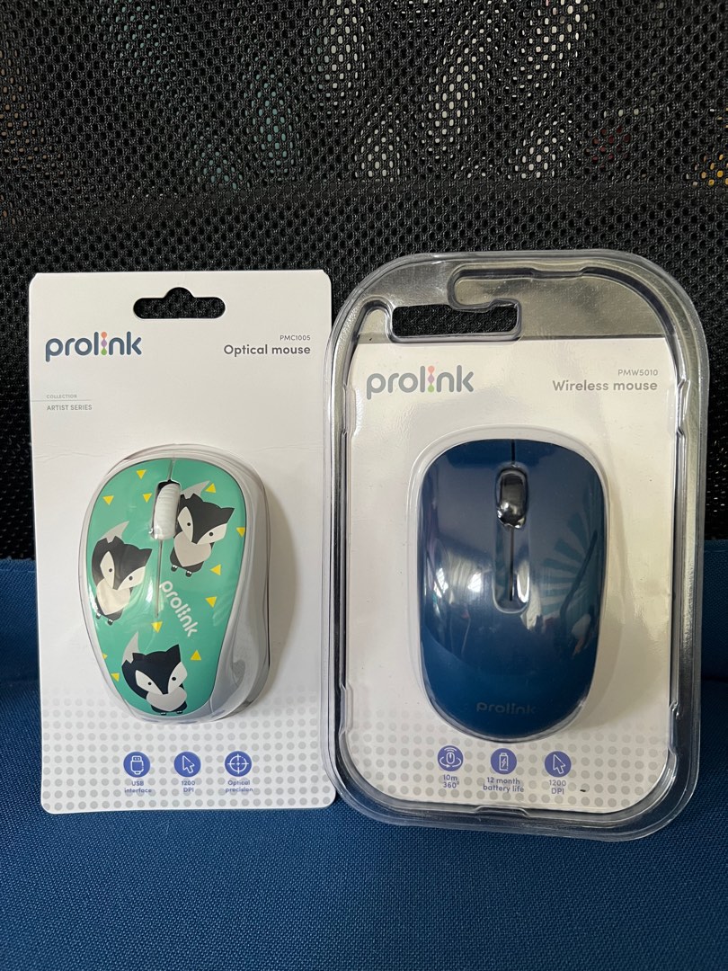 Prolink Optical Dark Blue Wireless mouse. Ergonomic Design. PMW 5010 ...