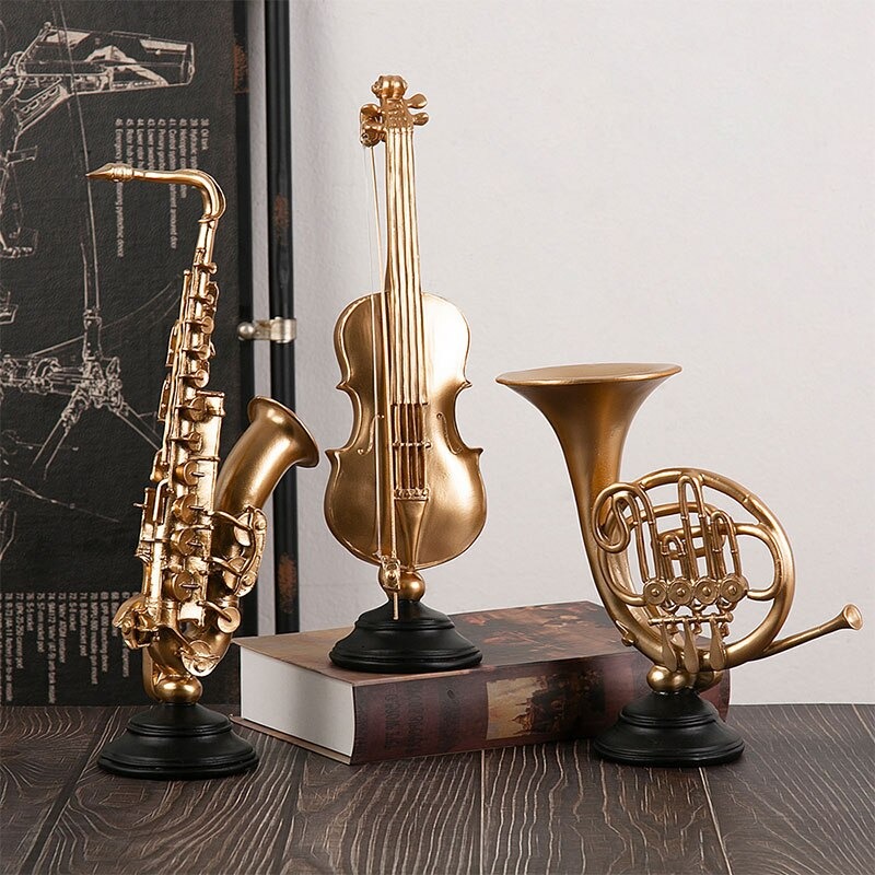 Musical Instruments Miniatures Resins Crafts Music Violin Saxophone ...