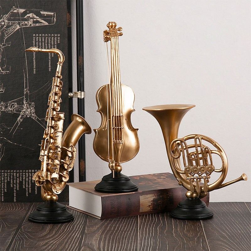 Musical Instruments Miniatures Resins Crafts Music Violin Saxophone ...