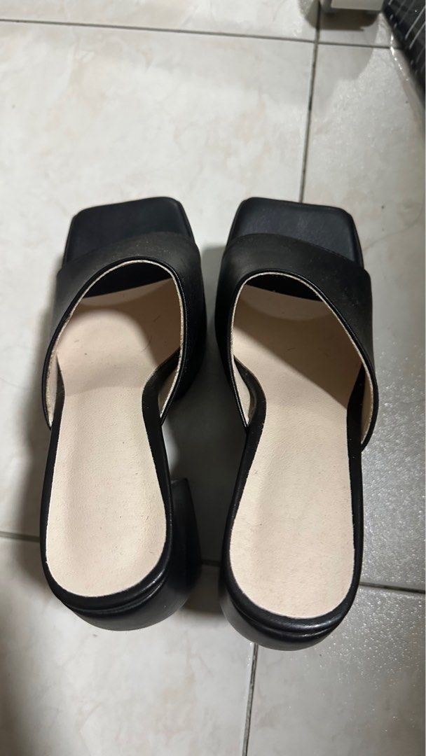 naked wolfe platform y2k block heels (black and white), Women's Fashion ...