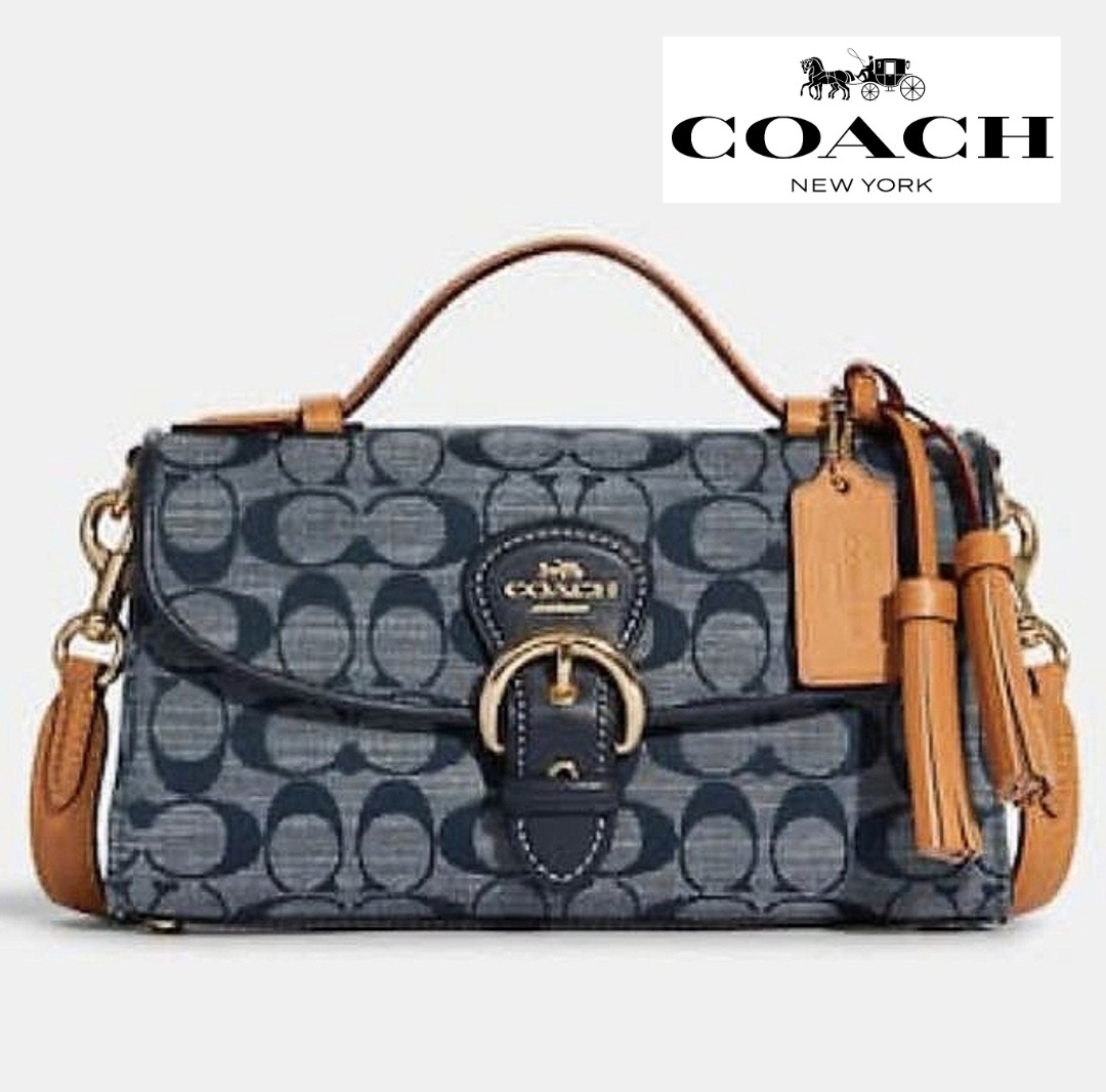 New Coach Original Kleo Top Handle In Signature Chambray Blue ...