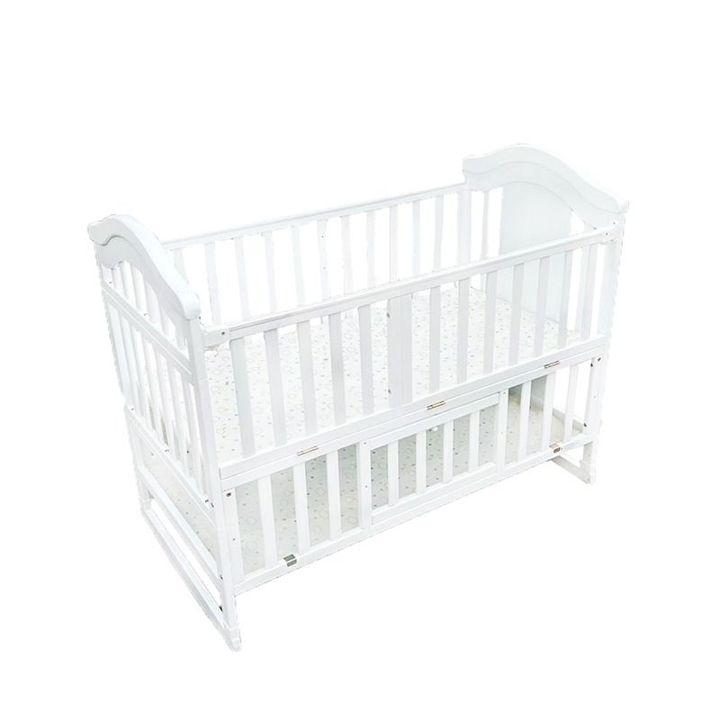 Newborn Baby Cirbs Solid Wood Multifunctional Baby Cots White 0-12 ...