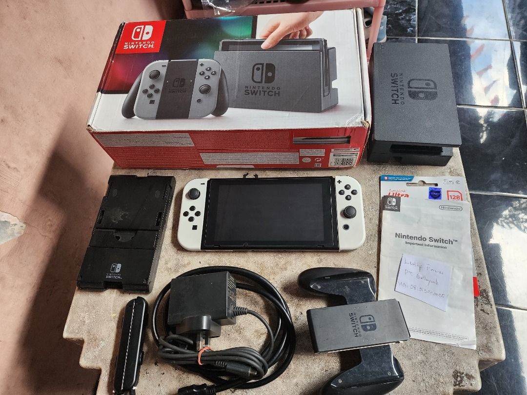 Nintendo Switch v1 CFW Atmos Grey White Fullset 128GB 00, Video Game, Konsol di Carousell