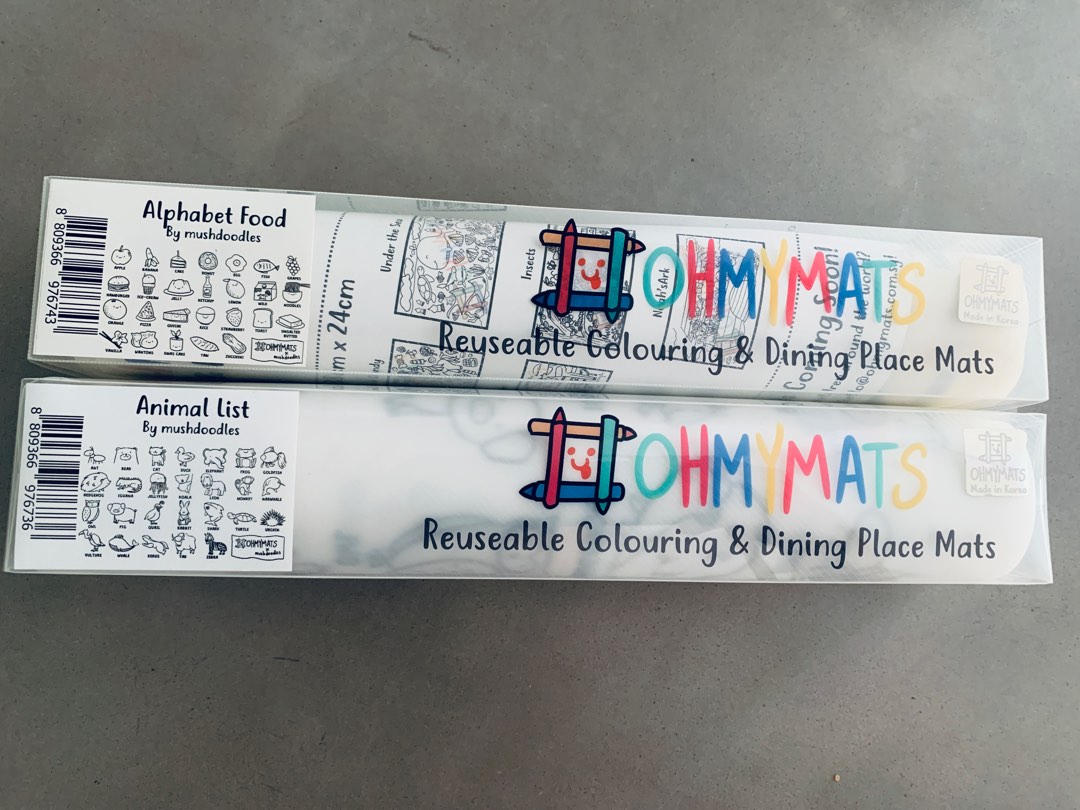 OH MY MATS Large Reusable Colouring & Dining Place Mats, Hobbies & Toys ...