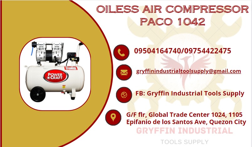 OILESS AIR COMPRESSOR PACO 1042, Commercial & Industrial, Industrial ...