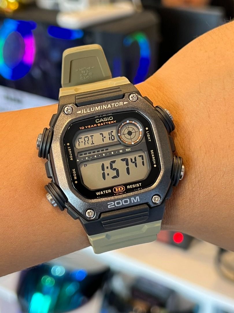 ORIGINAL CASIO Digital Black Dial Beige Strap Men's Watch DW-291HX-5AV, Men's Fashion, Watches ...